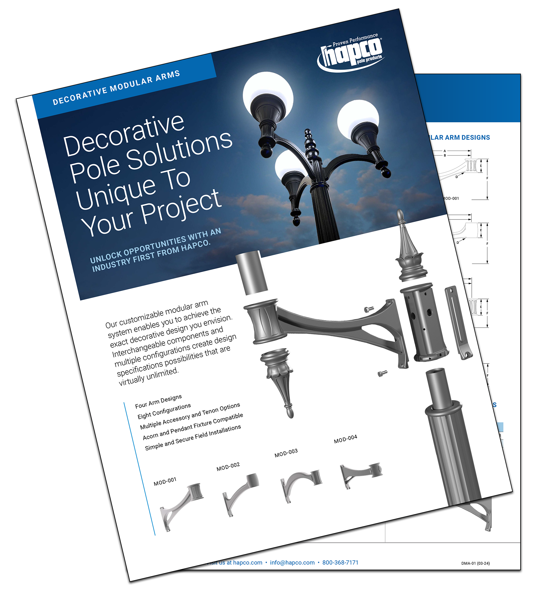 Decorative Modular Arms - Hapco Pole Products