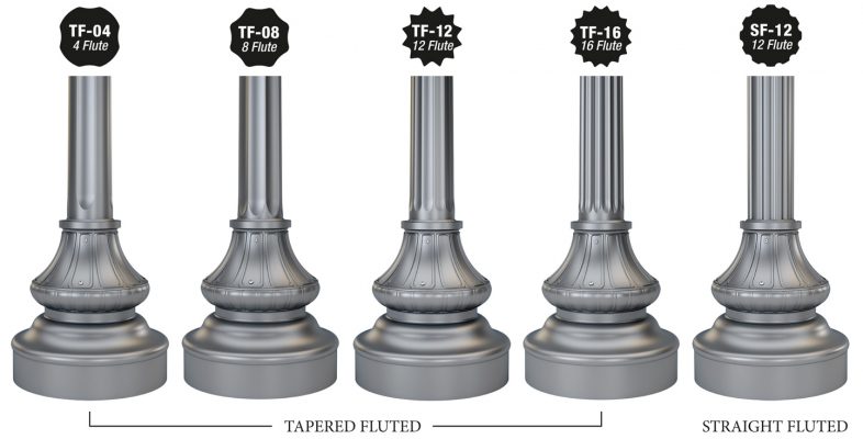 Decorative Fluted Shaft Options - Hapco Pole Products